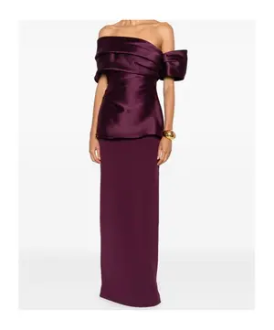 Solace Off-shoulder Draped Maxi Dress