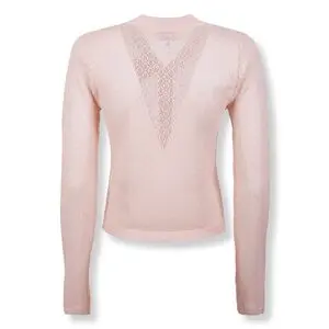 GANNI Pointelle Knit Logo Button Cardigan - No