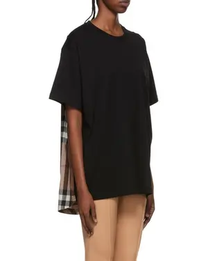 Burberry Check-panelled Crewneck T-shirt
