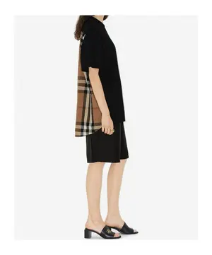 Burberry Check-panelled Crewneck T-shirt