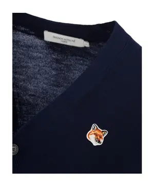 Maison Kitsuné V-neck Long-sleeved Cardigan