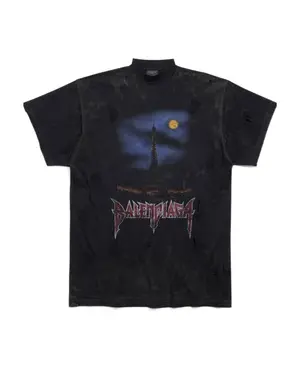 Balenciaga Paris Moon T-shirt Oversized In Faded - Black