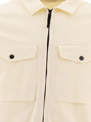 Stone Island Compass Patch Zipped Overshirt