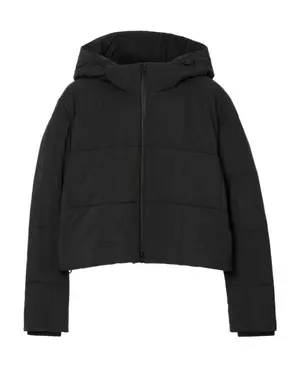 Burberry Hooded Cropped Quilted Down Jacket - Black