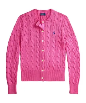 Polo Ralph Lauren Cable-knit Cotton Cardigan - Fuchsia