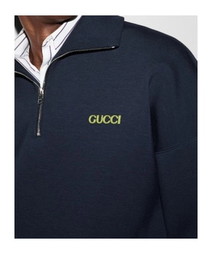 Gucci Jersey Half-zip Jacket With Patch