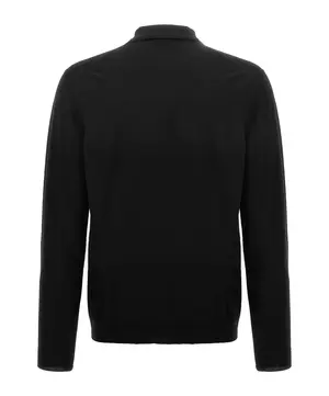 ZANONE Long-sleeved Fine-knit Polo Shirt