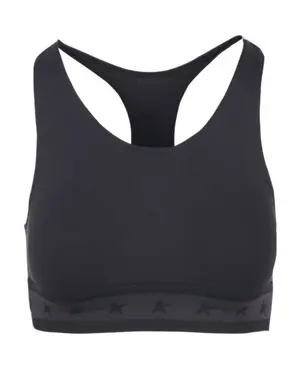 GOLDEN GOOSE Logo Printed Sports Bra - Black