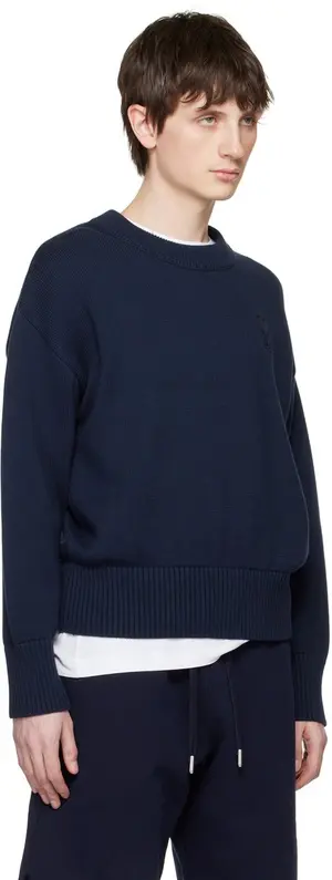 AMI Paris Logo Embroidered Crewneck Jumper