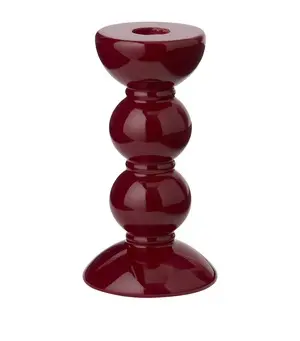 ADDISON ROSS Medium Bobbin Candlestick Holder - Red