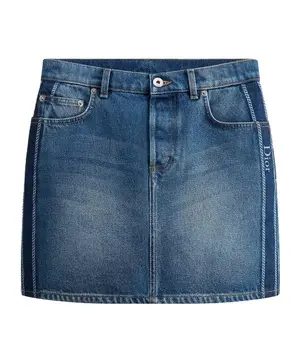 Dior Straight Denim Miniskirt - Blue