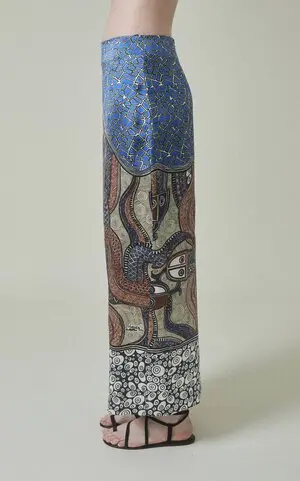 HEIRLOME L. Manuel Morales Silk Maxi Skirt