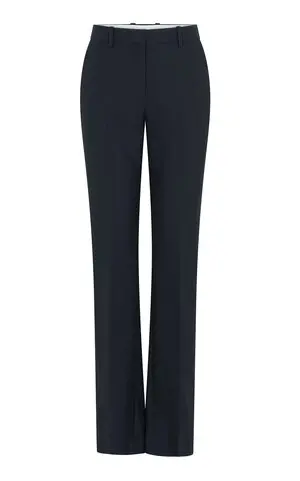 HEIRLOME Simone Silk-wool Straight Leg Trousers - Black