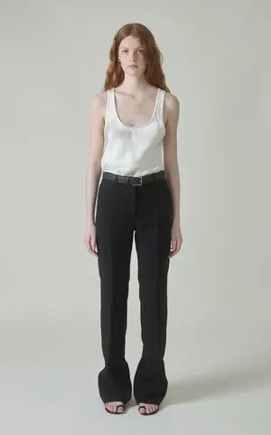 HEIRLOME Simone Silk-wool Straight Leg Trousers - Black