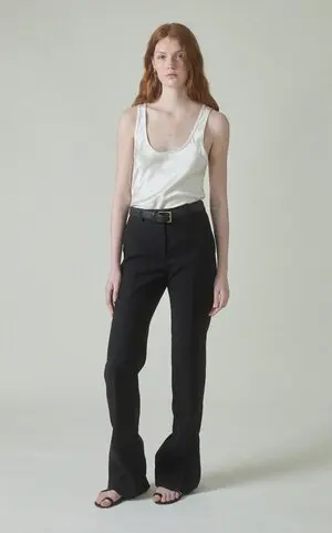 HEIRLOME Simone Silk-wool Straight Leg Trousers - Black