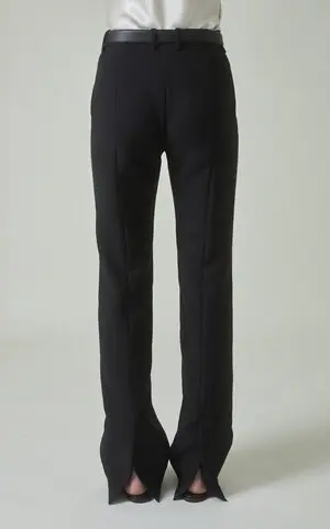 HEIRLOME Simone Silk-wool Straight Leg Trousers - Black