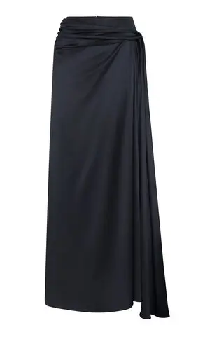 HEIRLOME Sylvie Silk Maxi Skirt - Black