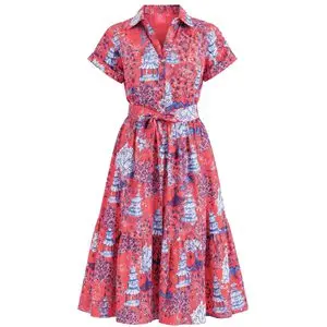 JUST DARVINY Kristina Dress Shanghai - Red