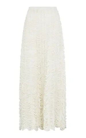 HEIRLOME Alma Silk Maxi Skirt - Ivory