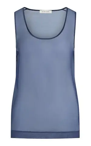 HEIRLOME Elaine Silk Organza Top - Navy