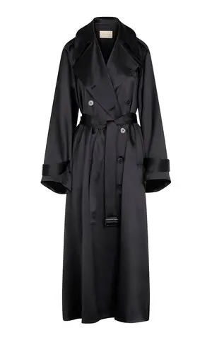 HEIRLOME James Silk Trench Coat Black