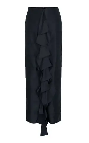 HEIRLOME Caroline Silk Maxi Skirt - Black