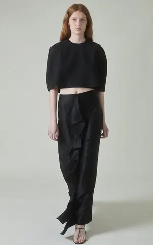 HEIRLOME Caroline Silk Maxi Skirt - Black