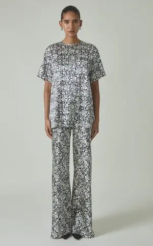 HEIRLOME Max Dotted Silk Wide-leg Trousers