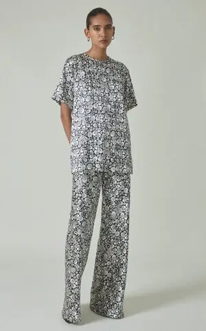 HEIRLOME Max Dotted Silk Wide-leg Trousers