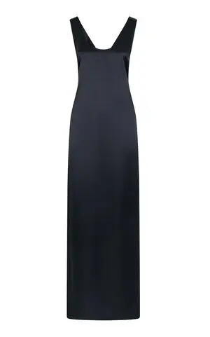 HEIRLOME Delphine Silk Satin Maxi Dress - Black