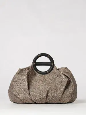 Borbonese Recycled Nylon Handbag With Double Leather Handle - Multicolor