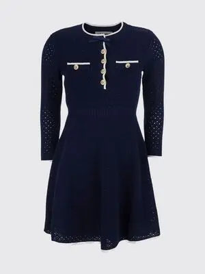 SELF-PORTRAIT Long-sleeved Viscose Knit Mini Dress