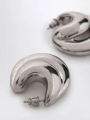 PANCONESI Blow Up Rounded Chrome-plated Brass Dangle Earrings