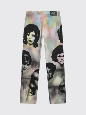 Versace Straight-leg Cotton Denim Jeans With All-over Graphic Print