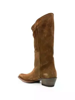 Khaite Clive Suede Cowboy Boots - Brown