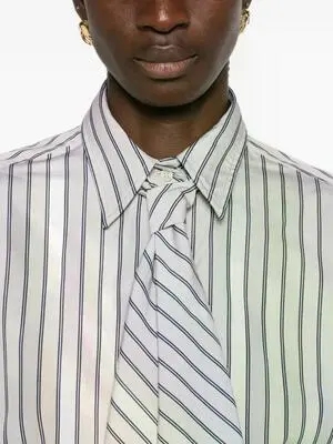 Brunello Cucinelli Striped Tie-detail Shirt