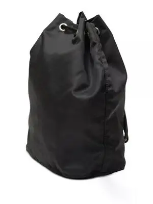 Prada Tessuto Drawstring Pouch Bucket Bag - Black