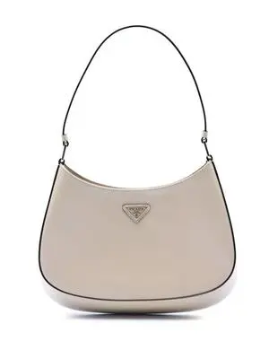 Prada Brushed Leather Cleo Shoulder Bag - Brown