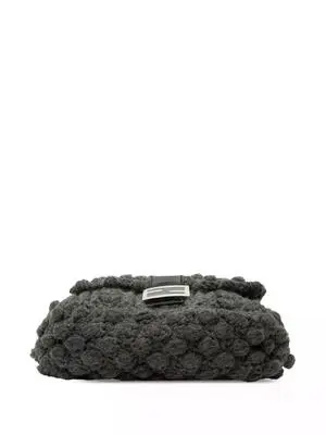 Fendi Crochet Wool Mamma Forever Shoulder Bag - Grey