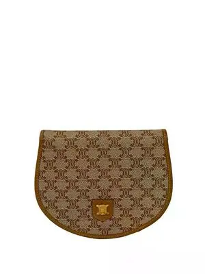 Celine 2000-2026 Macadam Coated Canvas Triomphe Bifold Wallet Small Wallets - Neutrals
