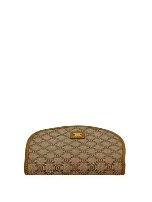 Celine 2000-2026 Macadam Coated Canvas Triomphe Bifold Wallet Small Wallets