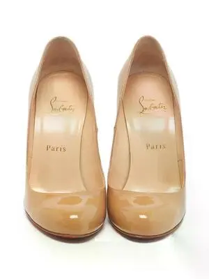 CHRISTIAN LOUBOUTIN Simple Patent Leather Round Toe Stiletto Heel Pumps
