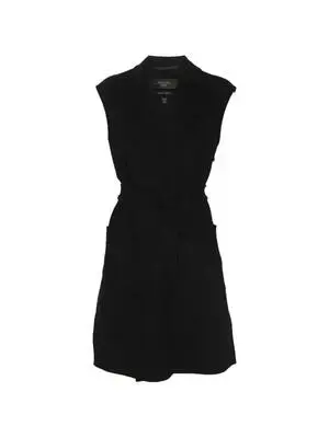 Max Mara Sleeveless Belted Coat - Black