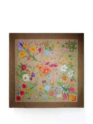 Gucci Floral-print Shawl - Neutrals