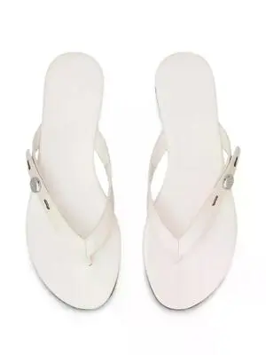 Tory Burch Romy Leather Flip-flop Sandals - Neutrals