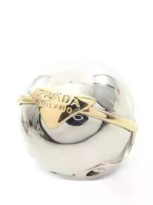Prada Triangle Logo Earrings
