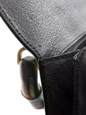 Gucci Calfskin Bamboo Night Satchel - Black