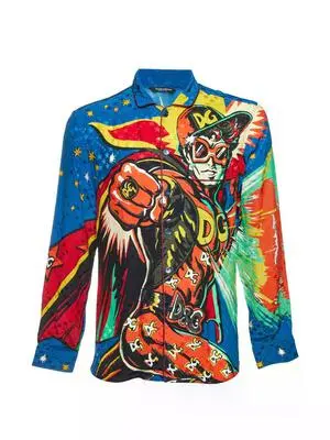 Dolce & Gabbana Superhero Print Pajama Shirt