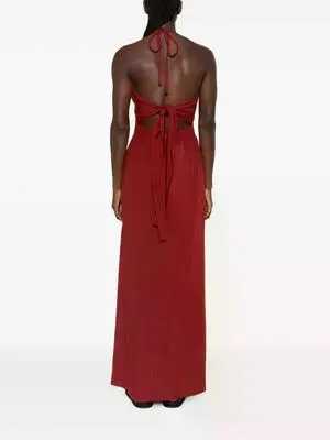 MOUTAKI Sleeveless Halterneck Maxi Dress