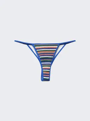 Christopher Esber Calypso Crochet Bikini Brief Baja Stripe - Blue